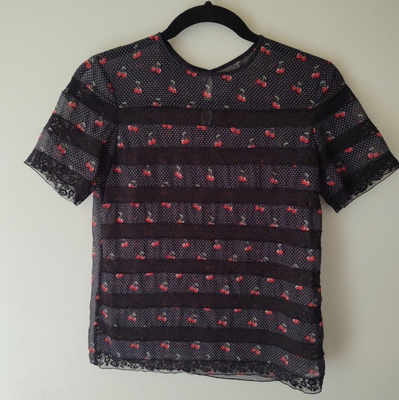 Marc By Marc Jacobs | Tops | Marc By Marc Jacobs Black Lace Sheer ...